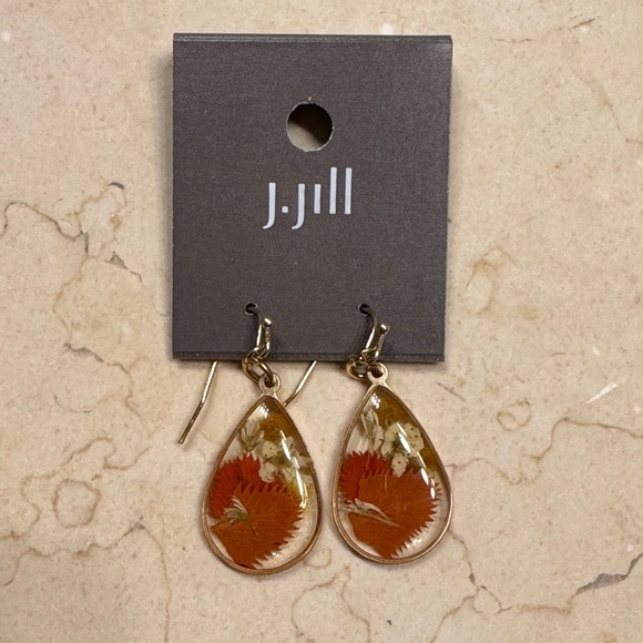 J. Jill | Jewelry | J Jill Gold And Orange Teardrop Earrings | Poshmark